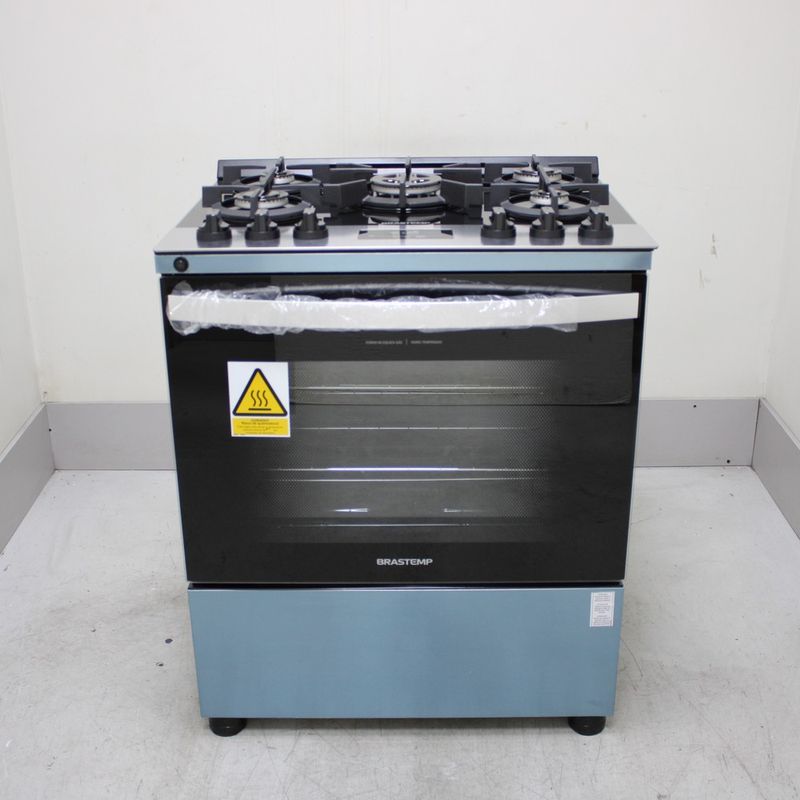 Fogão Brastemp 5 Bocas Cor Inox Com Mesa de Vidro, Turbo Chama e Timer ...